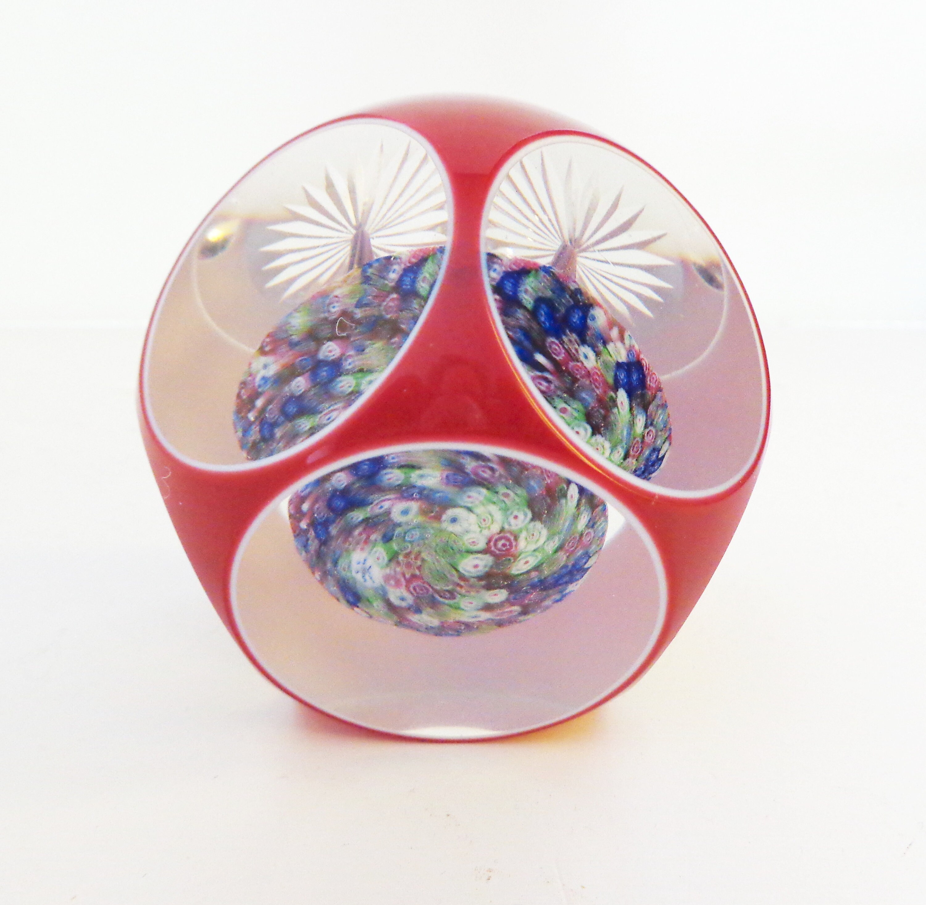 St. Louis France French Crystal Paperweight With Twisted Mushroom and ...