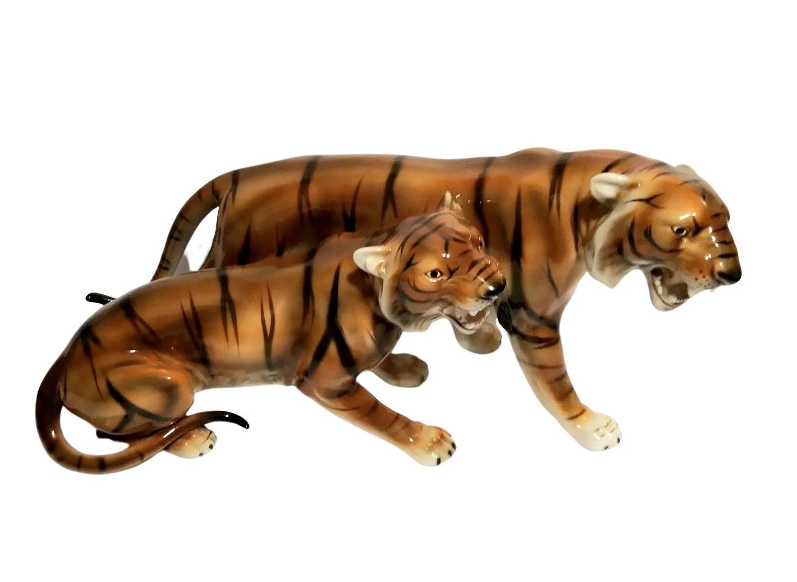 Large Keramos Vienna Austria Pair of Tigers - Etsy