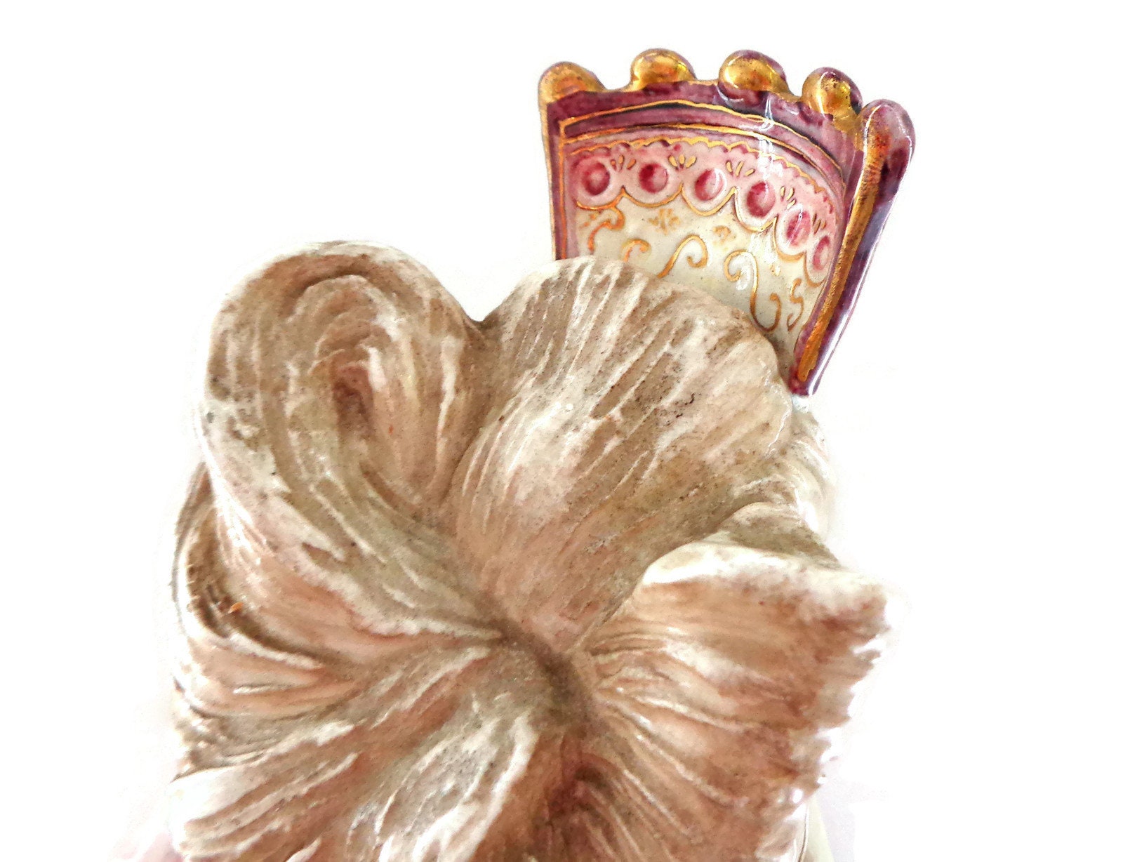 Urbach Bros. German Majolica Bust 16" of Lady With Mandolin - Etsy