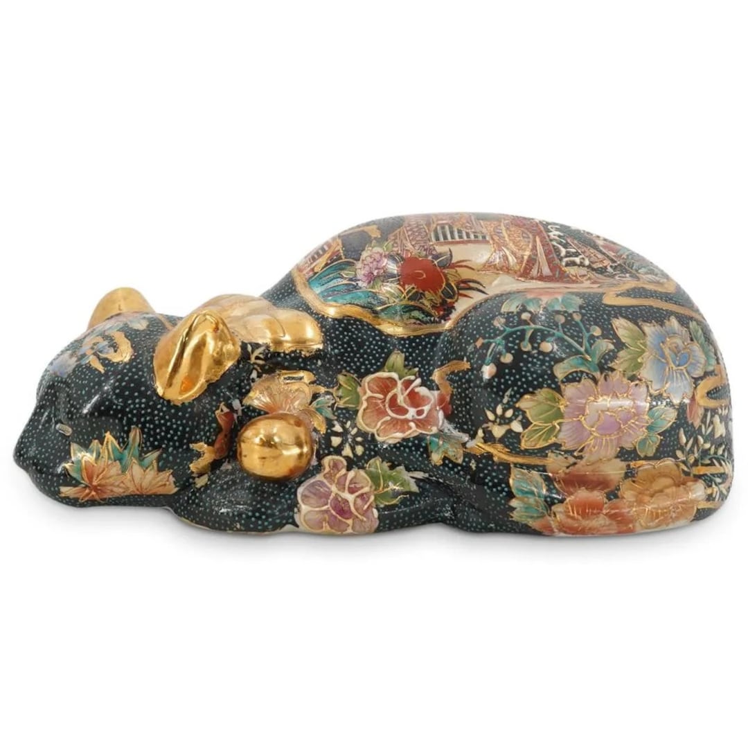 Satsuma Cat With Scenic and Floral Decoration - Etsy