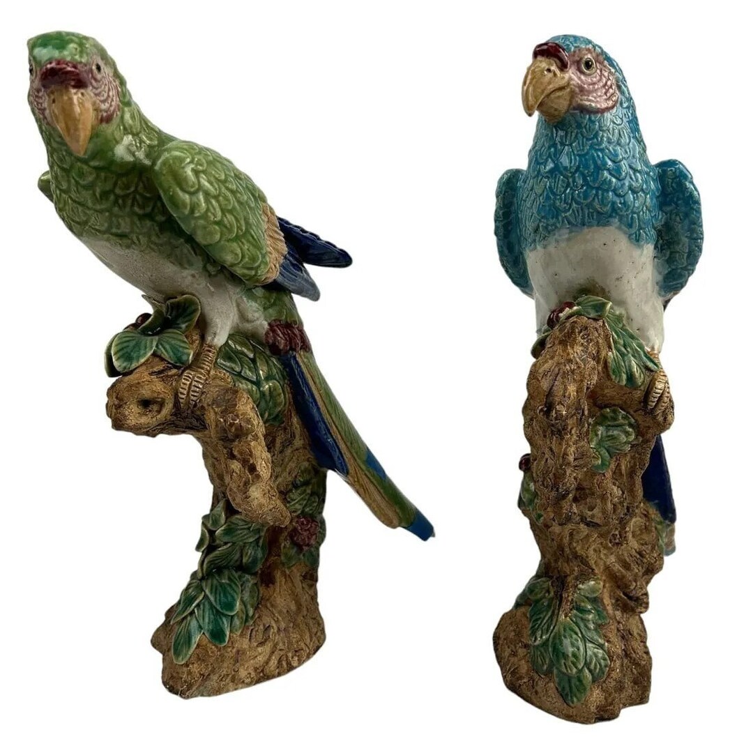 Chinese Republic Period Pair of Parrots - Etsy