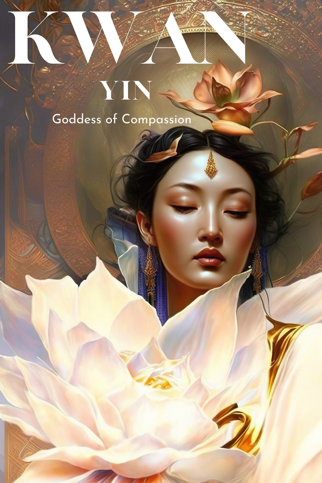 Kwan Yin Goddess Art Print: Asian Bodhisattva (digital Download) - Etsy