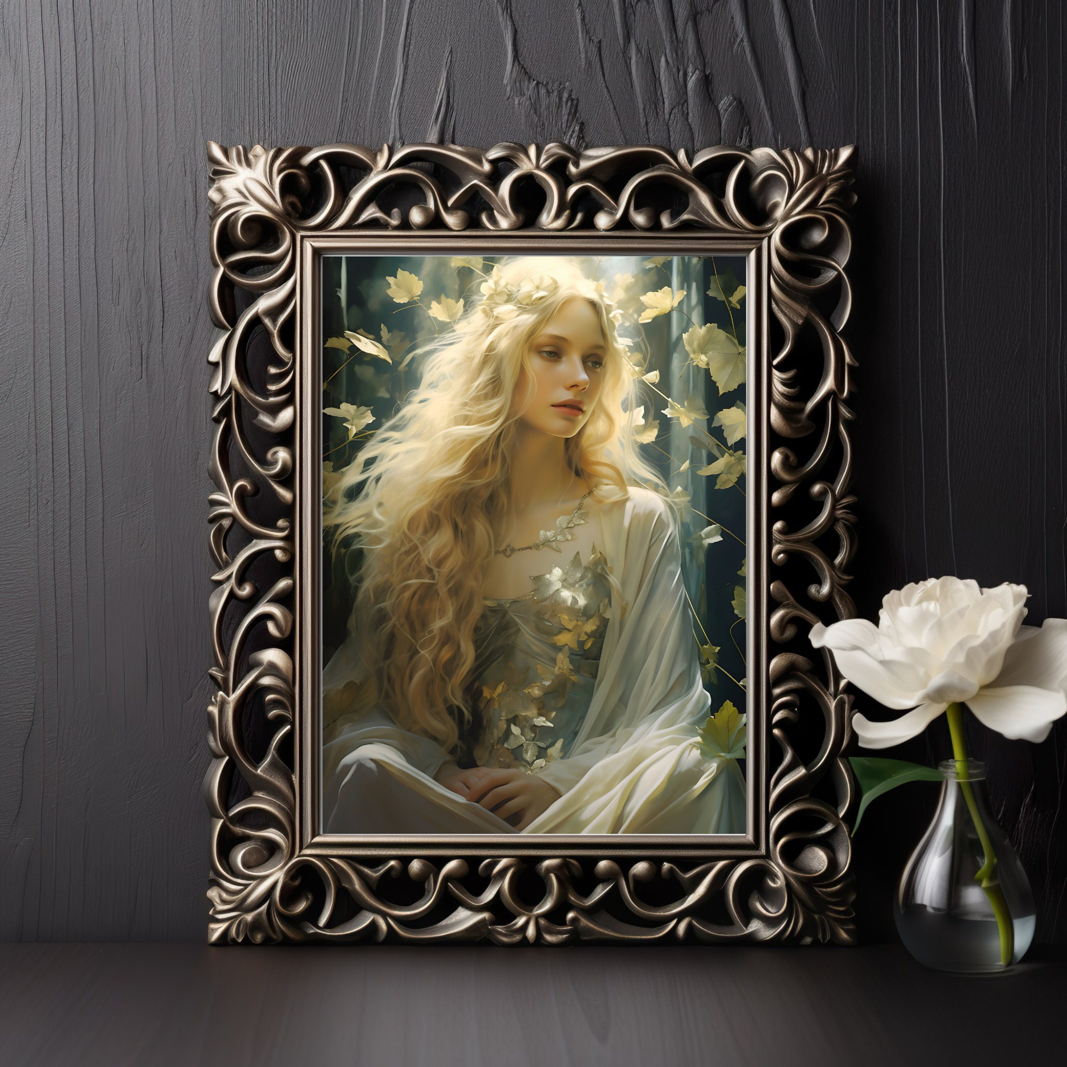 Goddess Art Printable, Fairy Queen, Aine Fey Goddess, Pagan Fairy ...