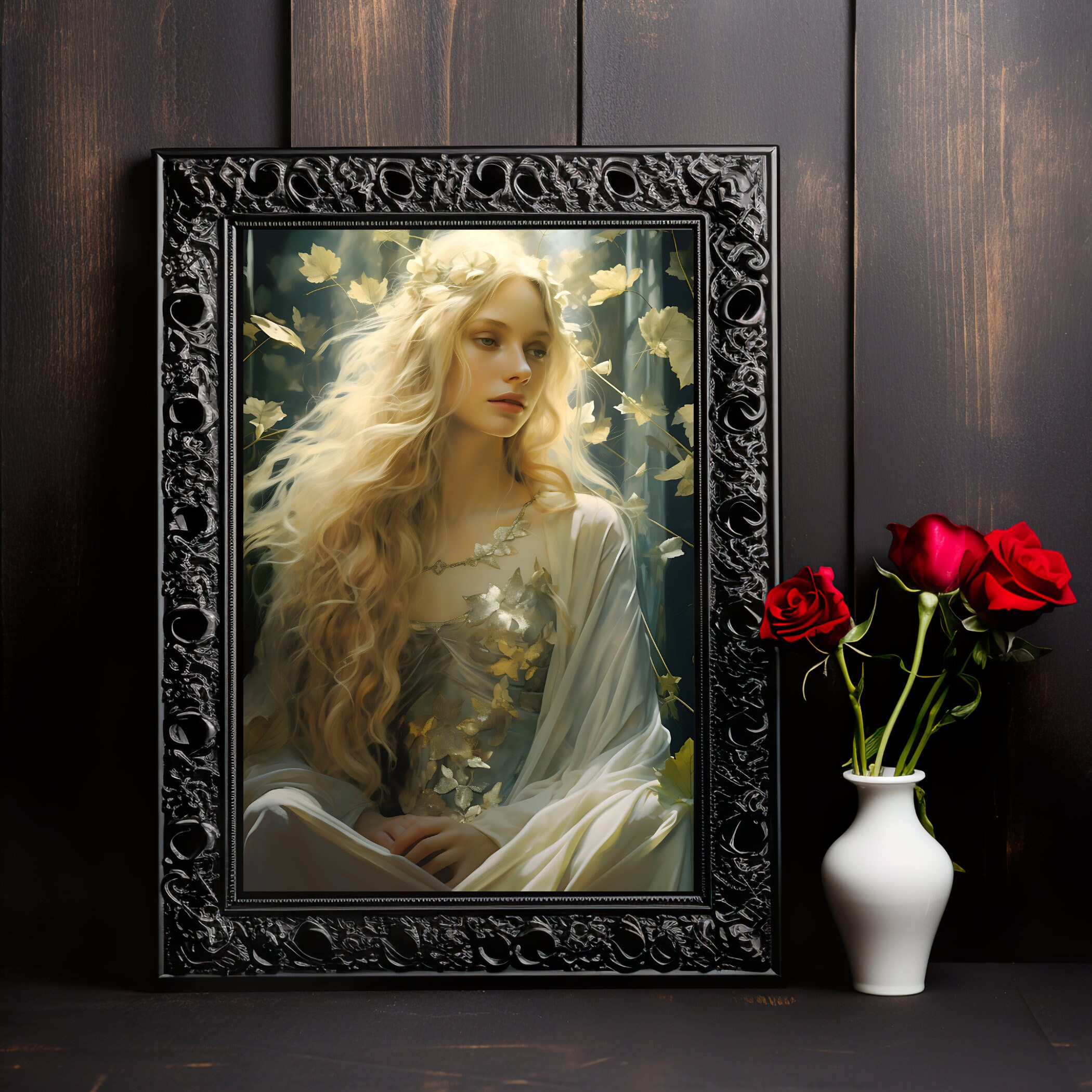 Goddess Art Printable, Fairy Queen, Aine Fey Goddess, Pagan Fairy ...