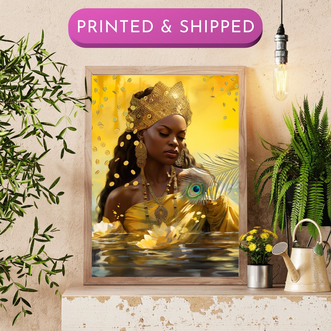 Oshun With Golden Coins, Orishas Art, African Goddess of Abundance ...