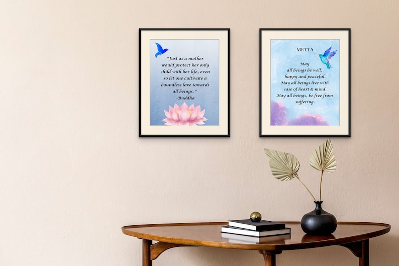 Loving-kindness set of 2 Metta Prints Metta Prayer, Boundless ...