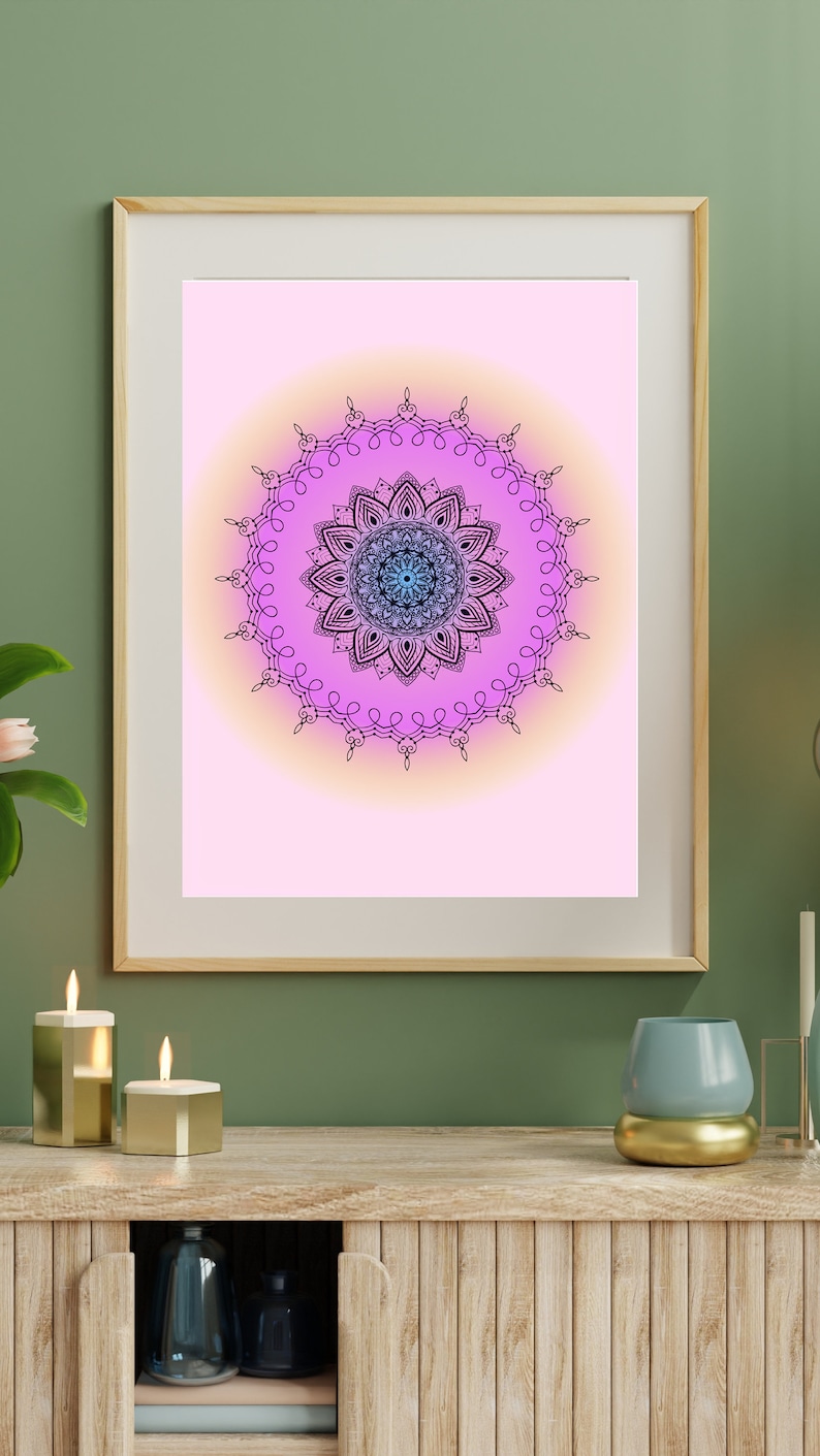 Aura Mandala Print Set: Spiritual Gradient Wall Art (digital Download ...
