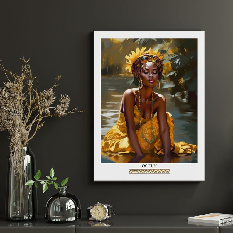 Orisha Oshun Poster, African Orisha Art, Oshun, African Goddess of Love, Female Orishas, African ...