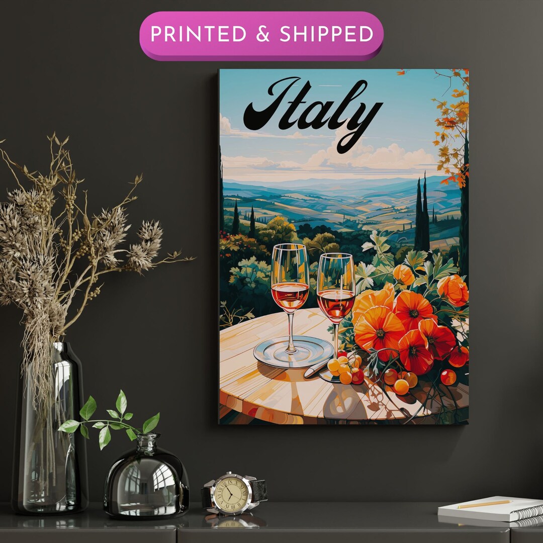 Italy Tuscany Travel Poster, Italian Countryside, Landscape, Italy ...