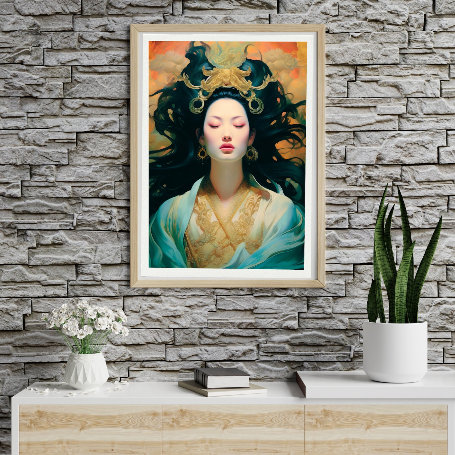 Kwan Yin Art Print: Chinese Buddhist Goddess of Compassion (up to 24x36 ...