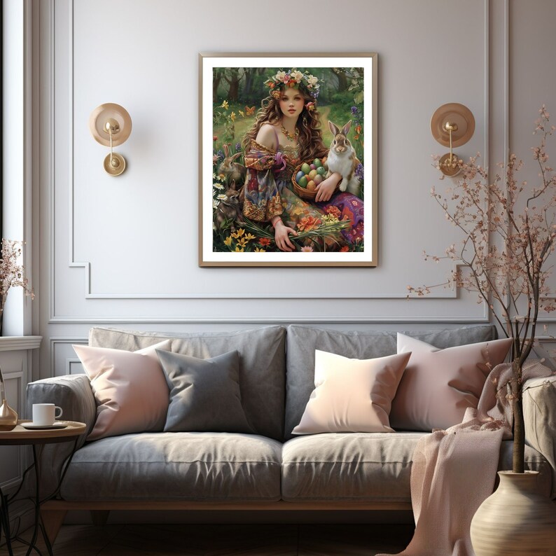 Goddess Ostara, Spring Nature, Anglo-saxon, Eostre German, Pagan ...