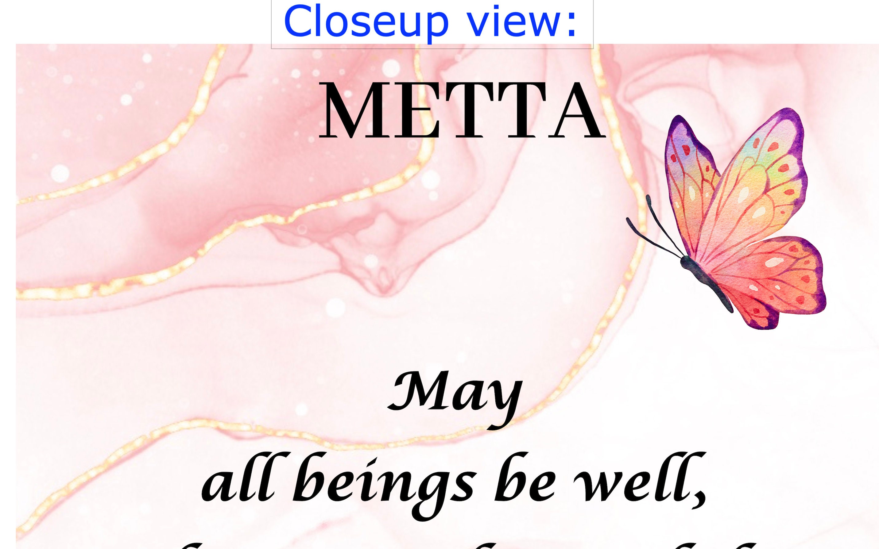 Metta Prayer Loving Kindness Print Buddhist Quotepink - Etsy