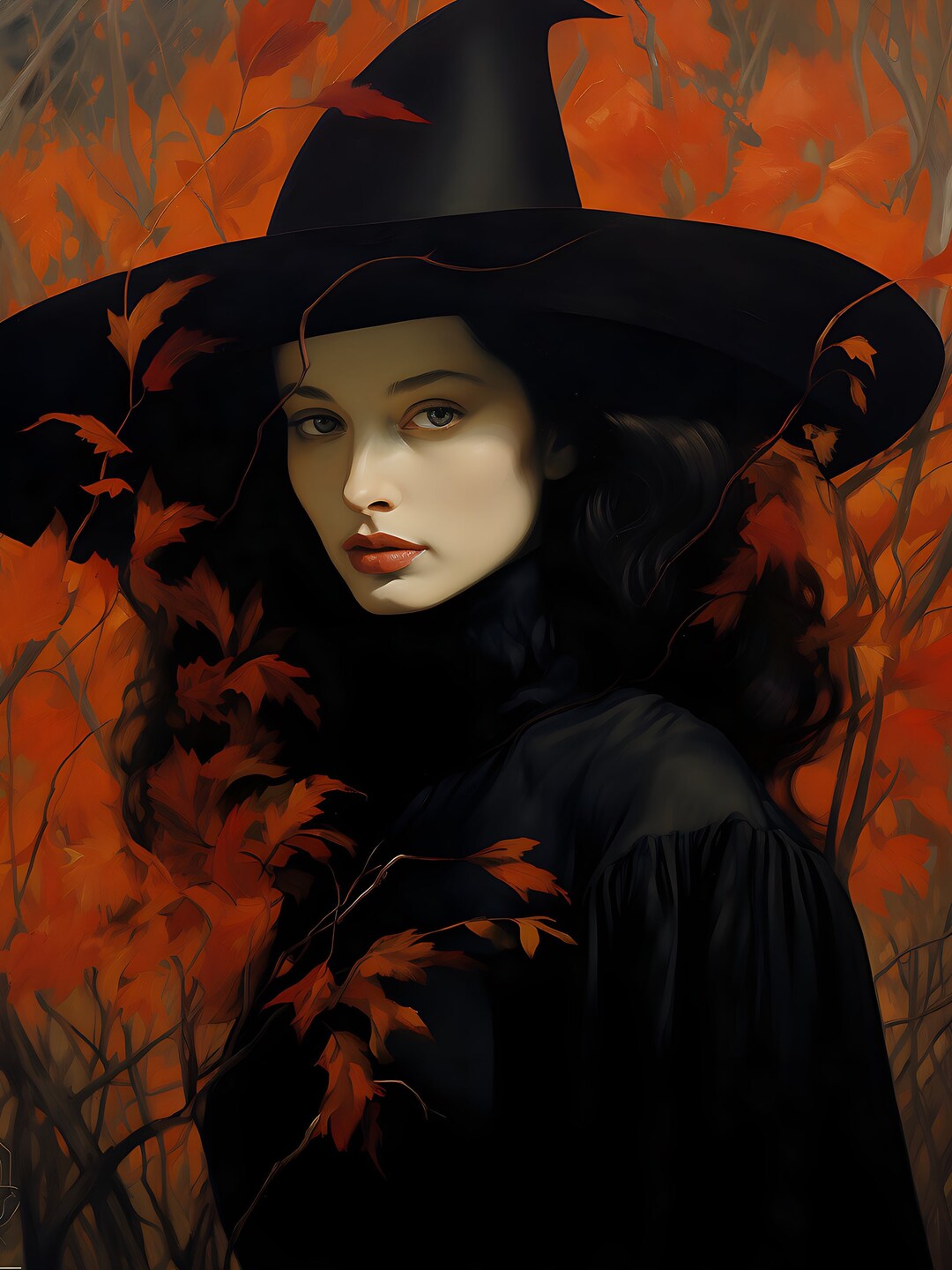 Victorian Witch Art Print: Dark Academia Halloween Decor (digital Print ...