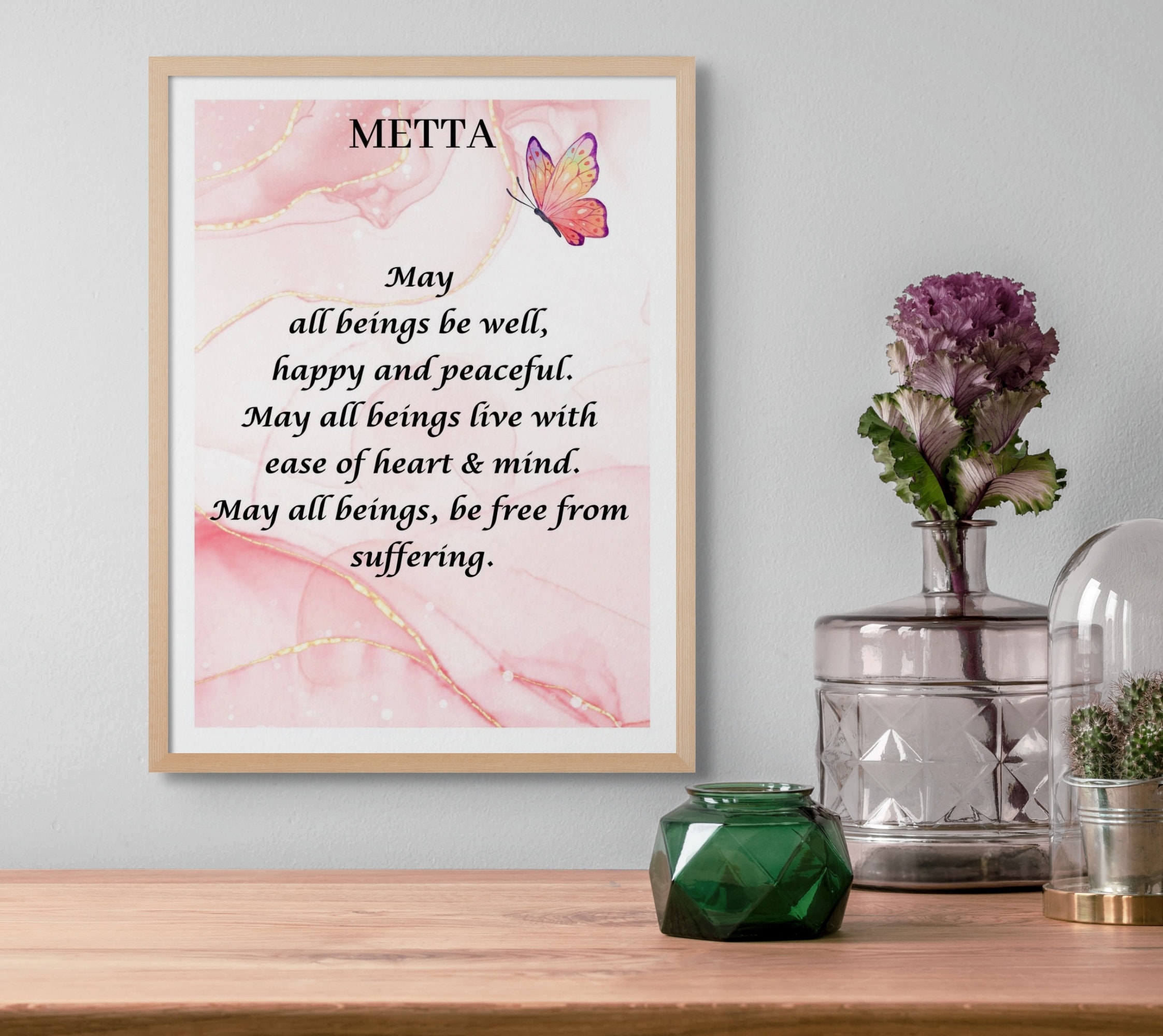 Metta Prayer Loving Kindness Print Buddhist Quotepink - Etsy