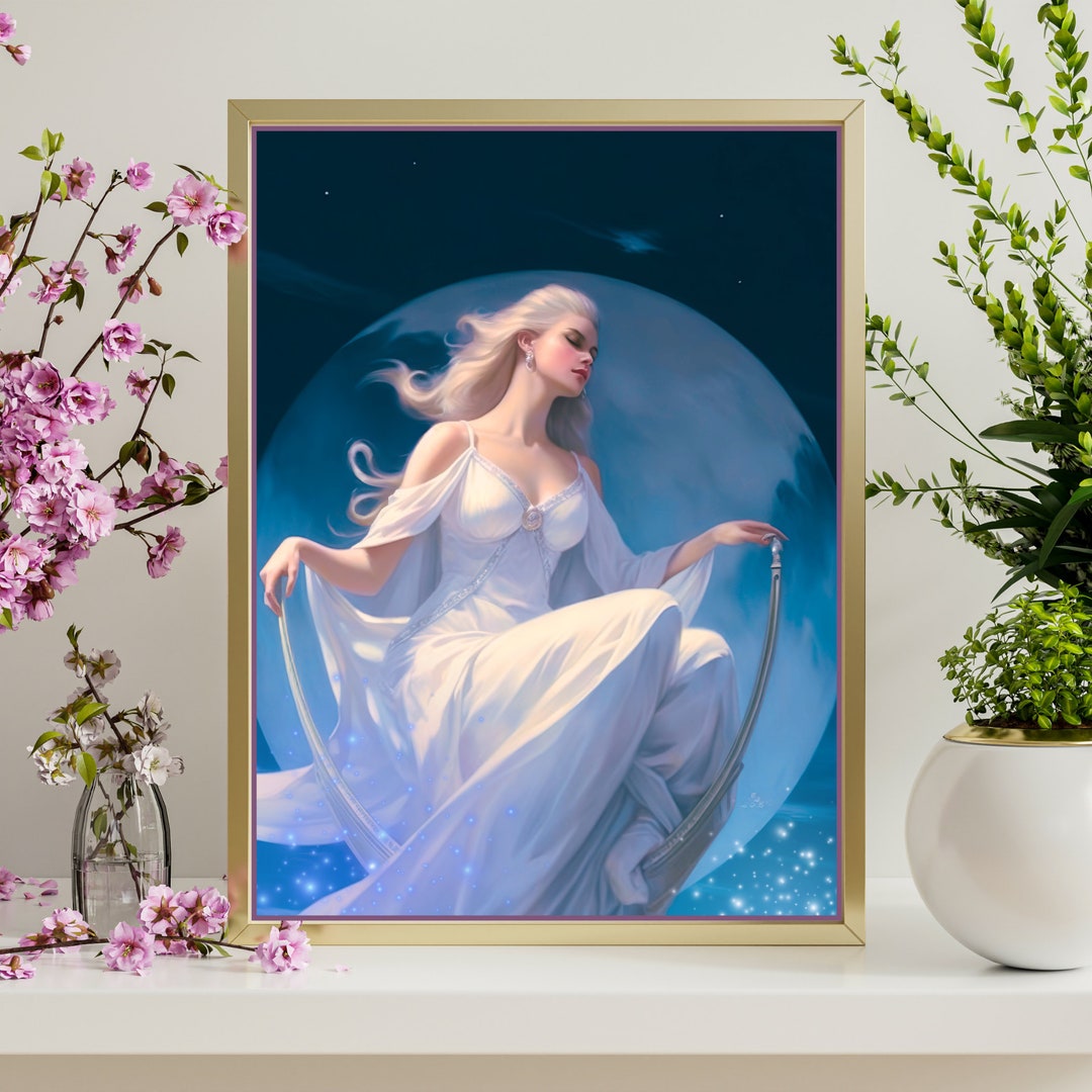 Selene, Greek Goddess of Moon, Ancient Greece, Lunar, Moon Goddess Art ...