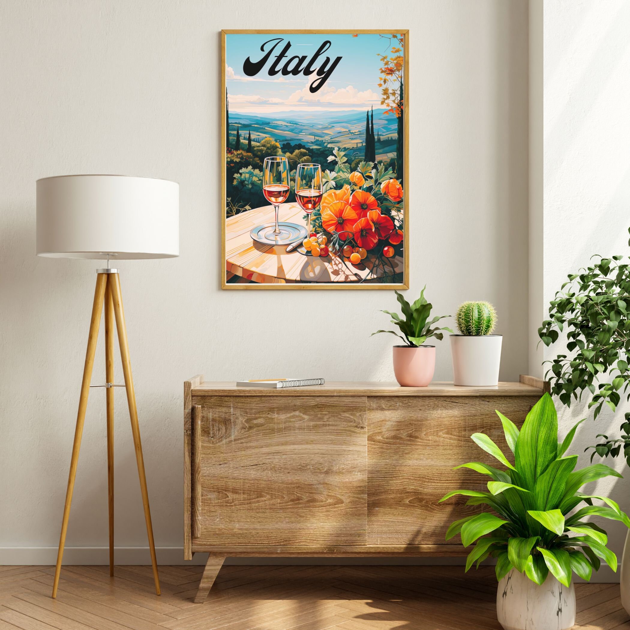 Italy Tuscany Travel Poster, Italian Countryside, Landscape, Italy ...