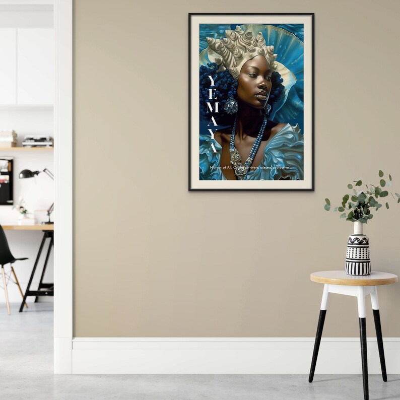 Goddess Yemaya Art Print: African Orisha Yemoja, Spiritual Wall Decor ...