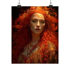 Goddess Bridgid Print "fiery Hair" | Goddess Art, Celtic Goddess ...