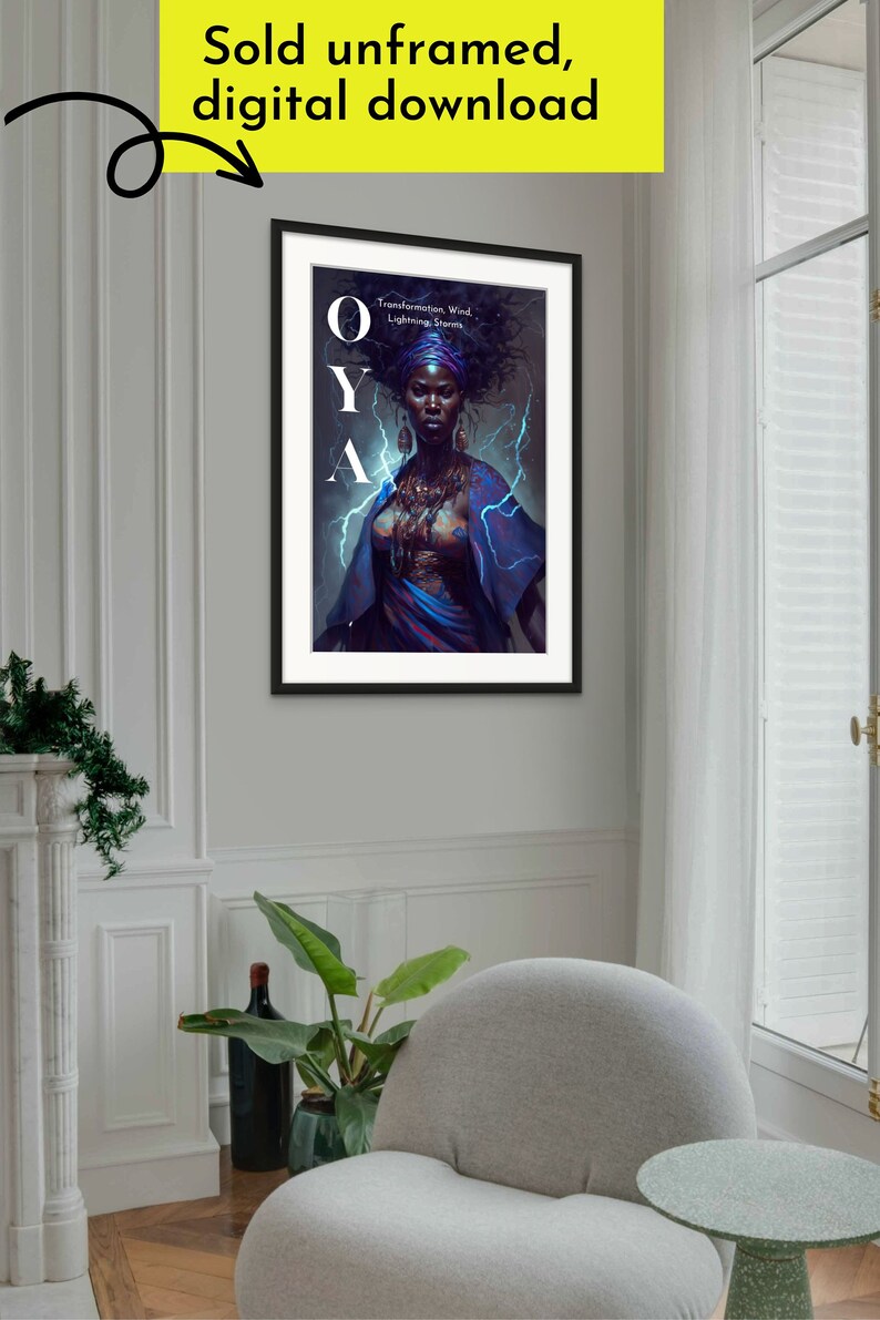 Goddess Oya Fierce Version: Warrior Goddess, Black Art, Orisha of ...