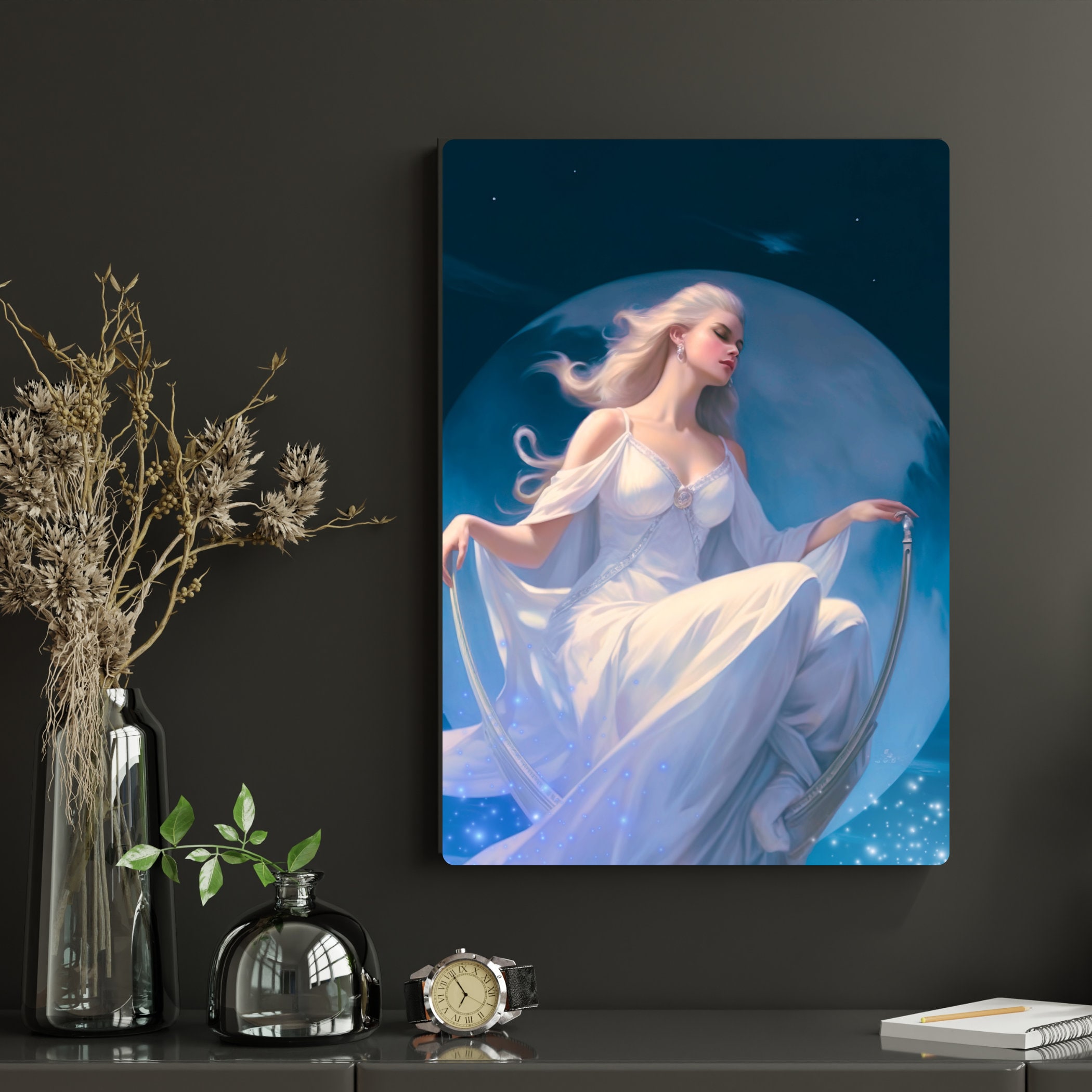 Selene, Greek Goddess of Moon, Ancient Greece, Lunar, Moon Goddess Art ...