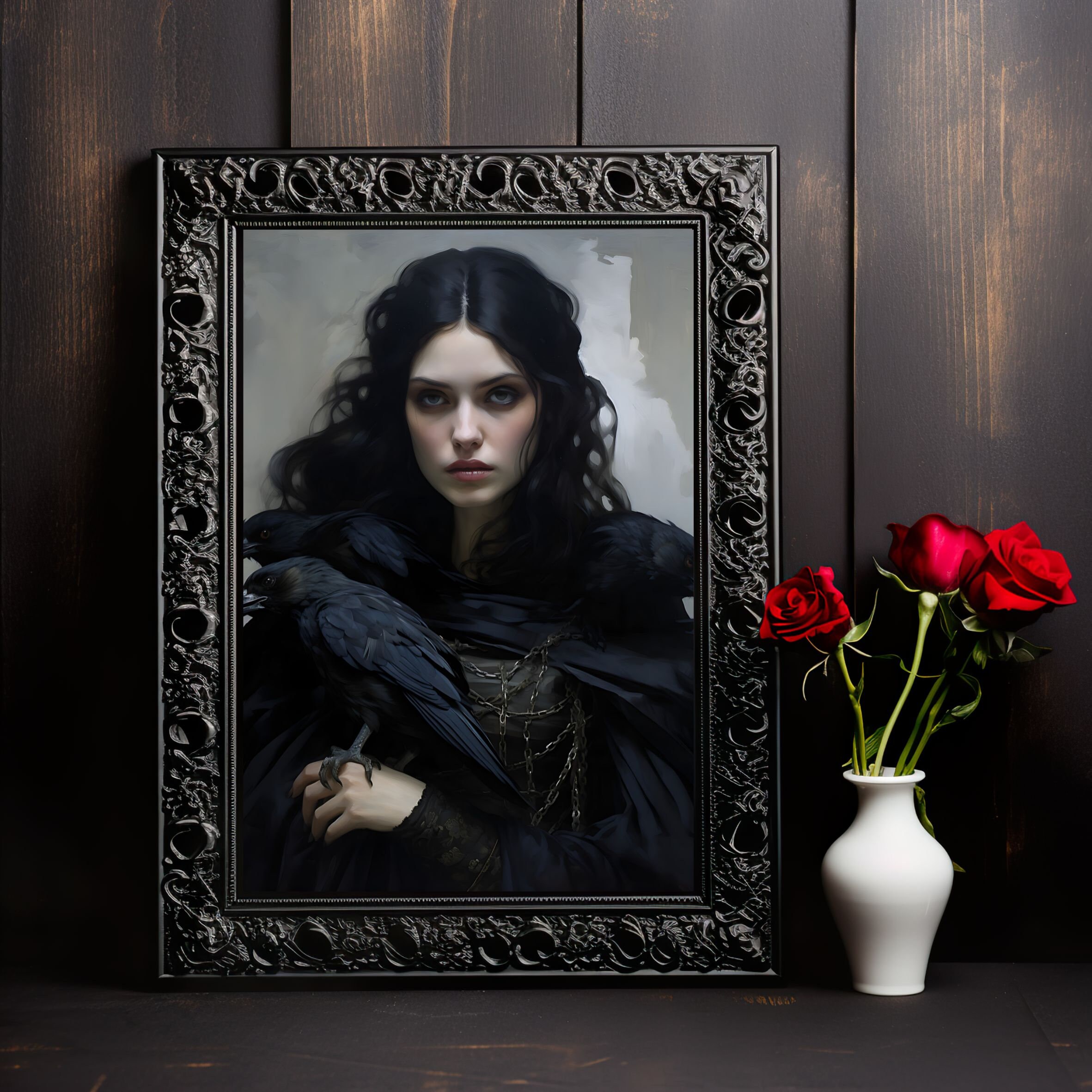 The Morrigan With Raven Poster, Dark Academia, Goddess Art, Celtic War ...