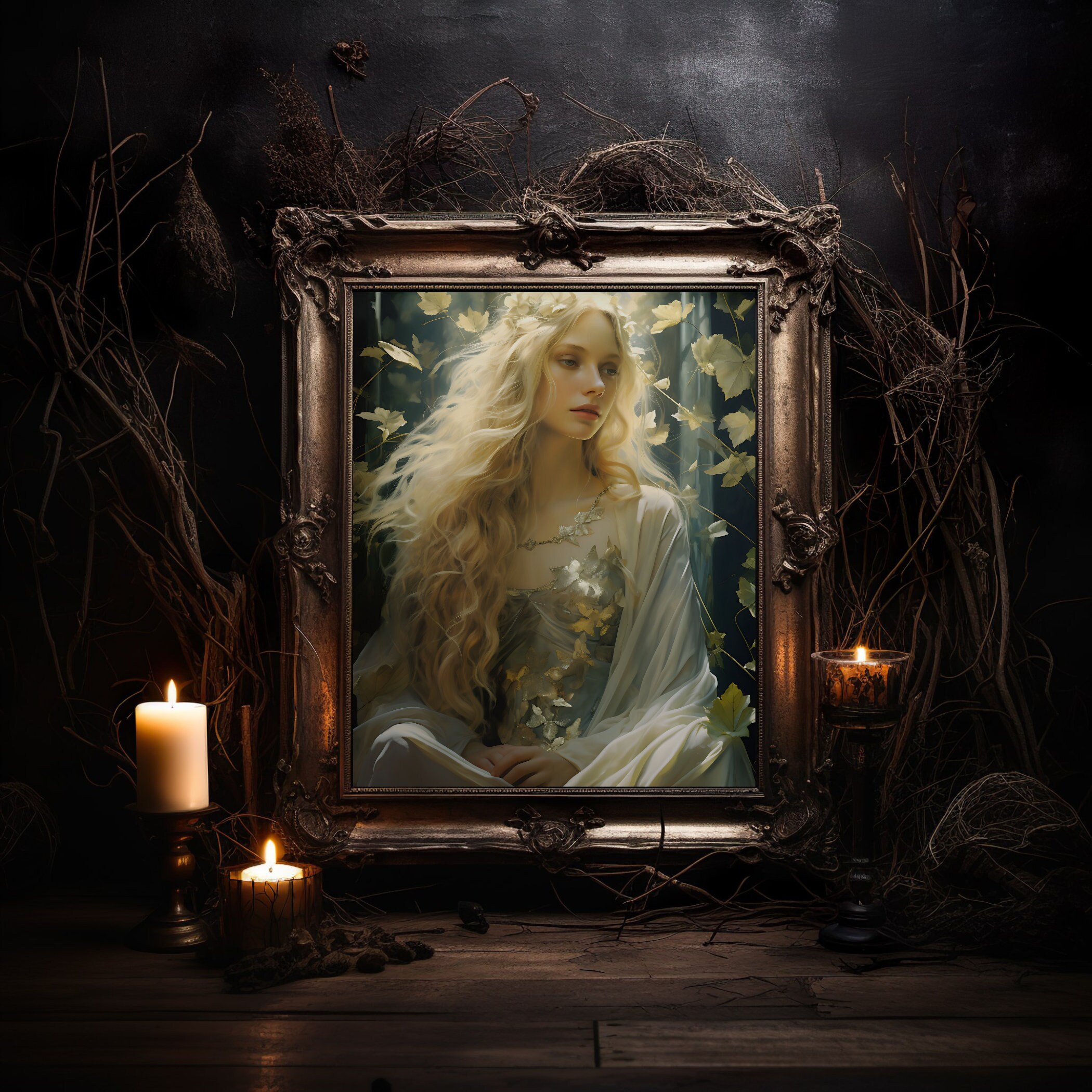 Goddess Art Printable, Fairy Queen, Aine Fey Goddess, Pagan Fairy ...