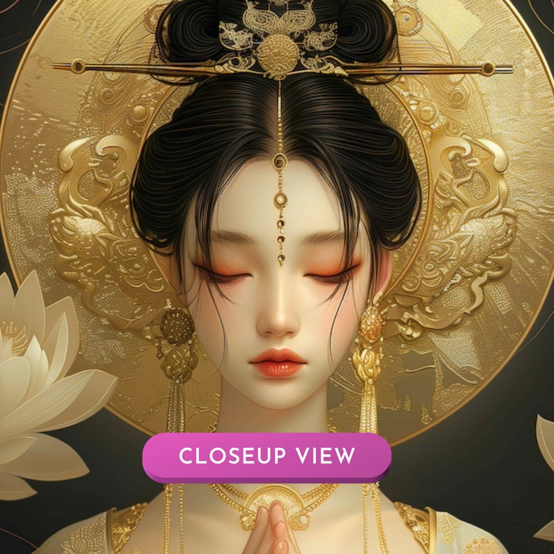 Goddess: Kwan Yin Print, Asian Goddess Art, Guan Yin, Quan Yin Poster ...