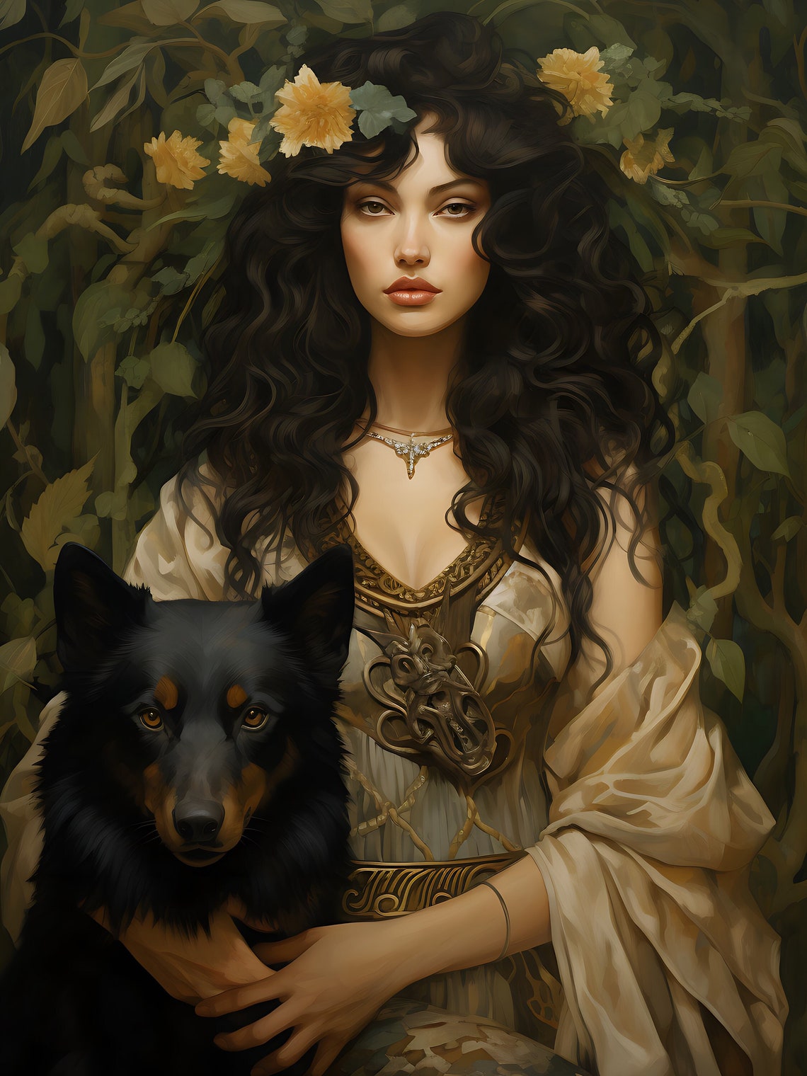 Artemis Greek Goddess Diana Printable Pagan Goddess Art - Etsy