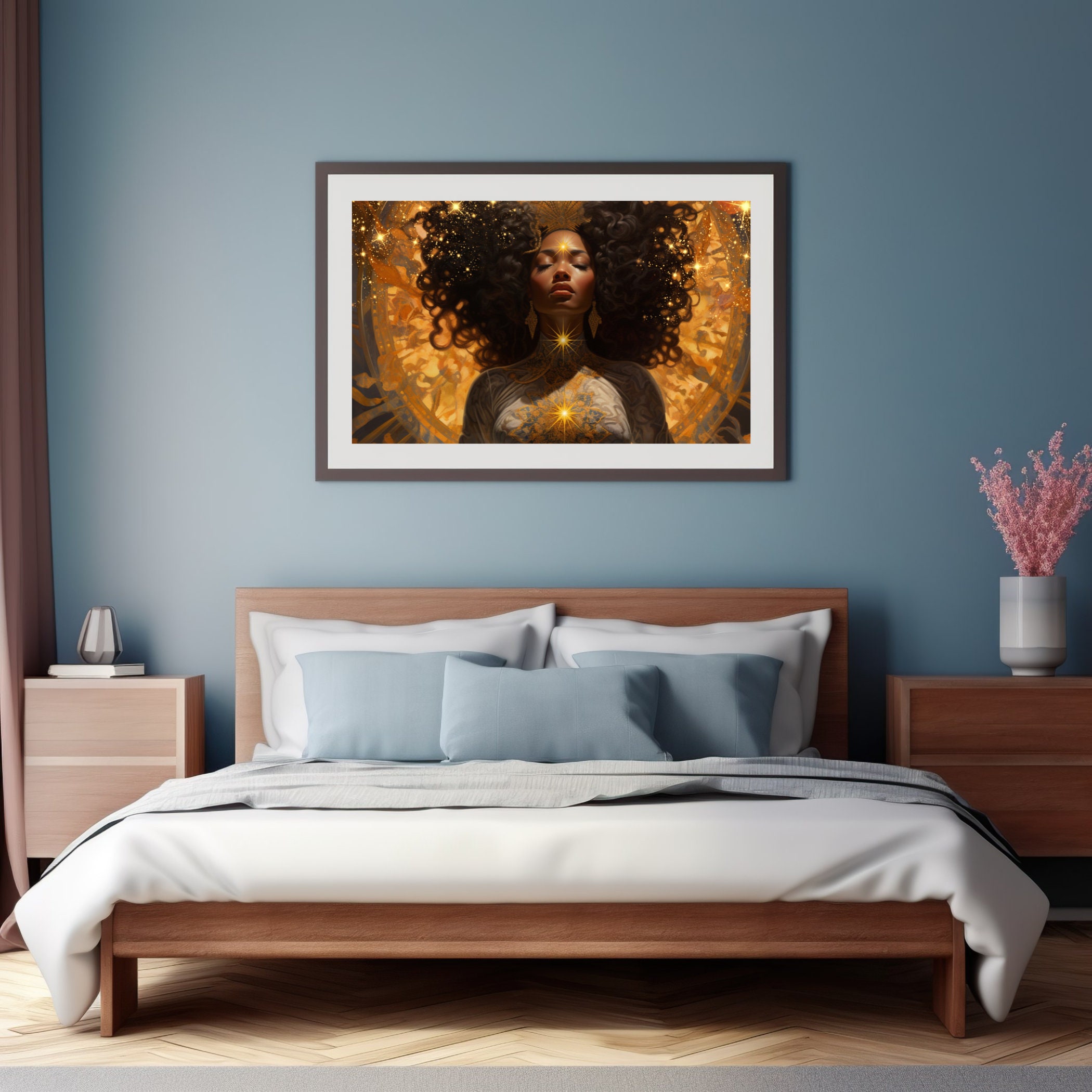 Black Melanin Goddess Art Print: Divine Feminine Chakra Poster - Etsy