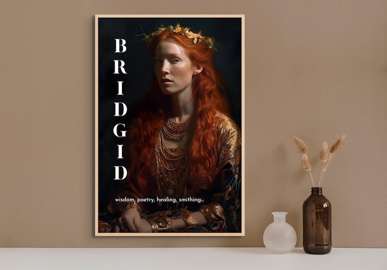 Brigid Goddess Art Print: Celtic Inspirational Wall Art (digital ...