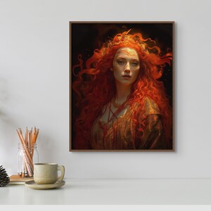 Goddess Bridgid Print "fiery Hair" | Goddess Art, Celtic Goddess ...