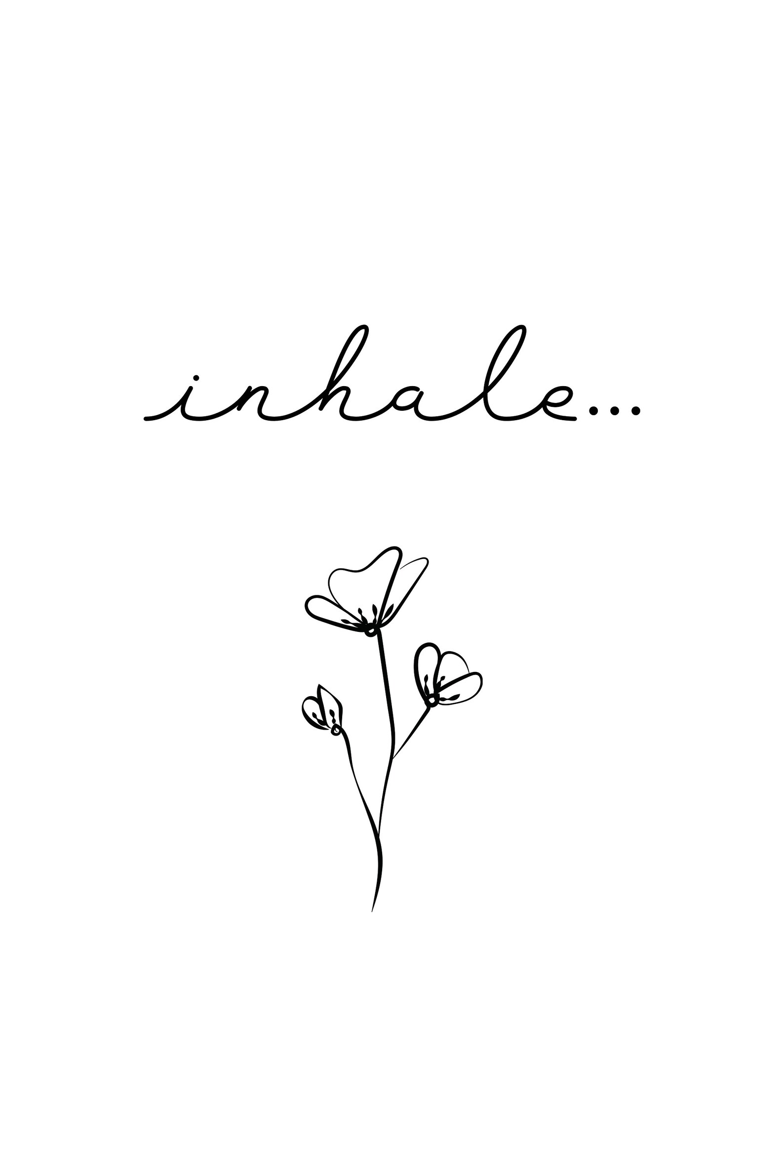 Inhale Exhale, Hummingbird, Set of 3 Prints, Minimalist, Line Art ...