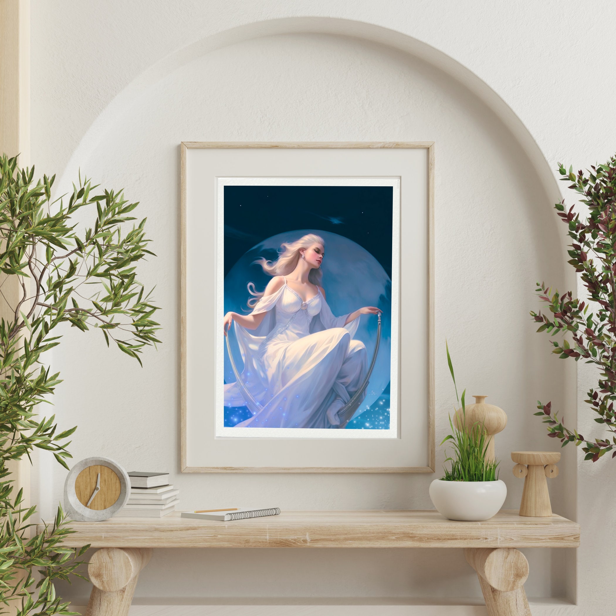 Selene, Greek Goddess of Moon, Ancient Greece, Lunar, Moon Goddess Art ...