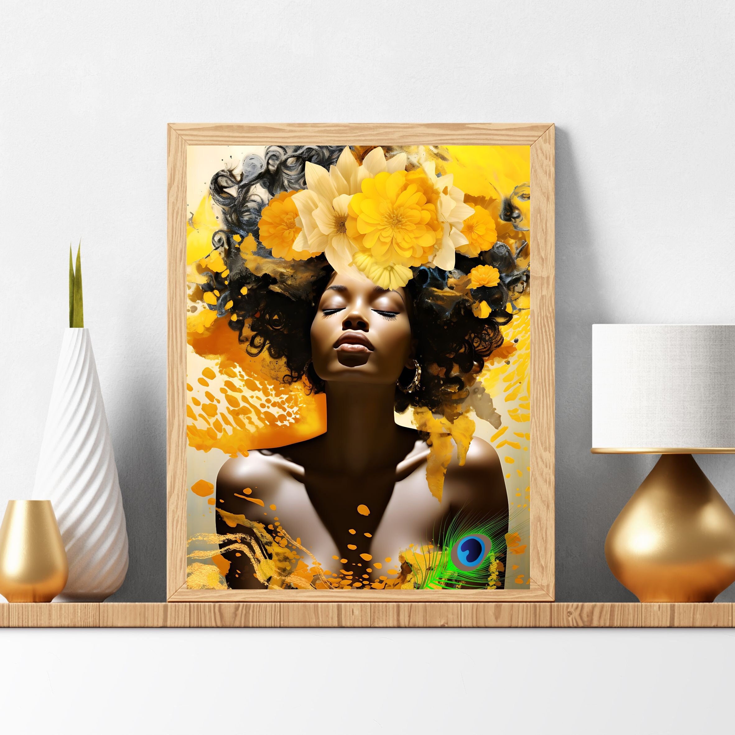 Oshun Goddess Art Print: African Orisha, Black Woman (digital Download ...