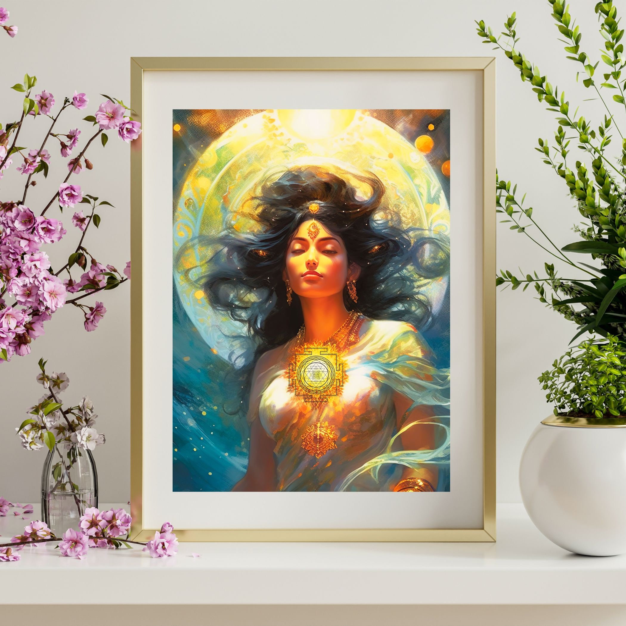Goddess Sri Lalita Lalita Tripura Sundari, Goddess, Goddess Art Print ...