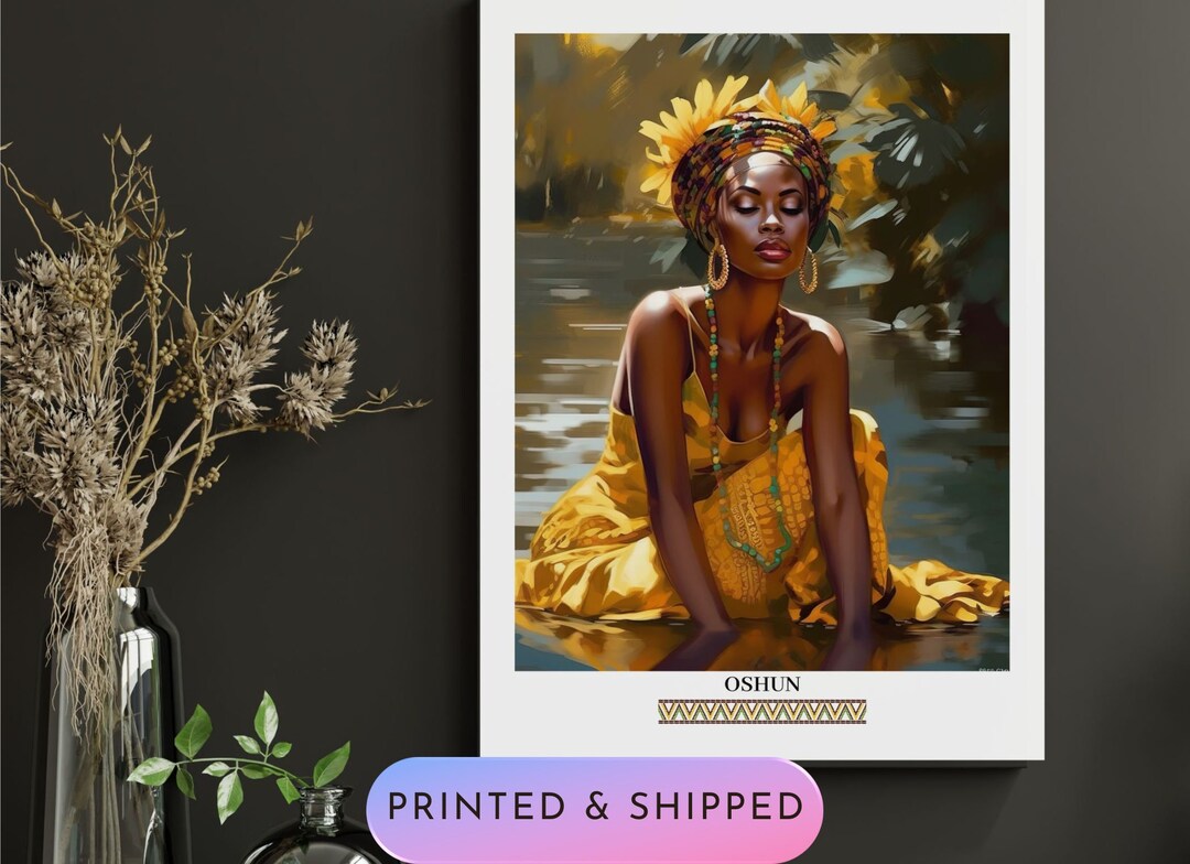 Orisha Oshun Poster, African Orisha Art, Oshun, African Goddess of Love ...