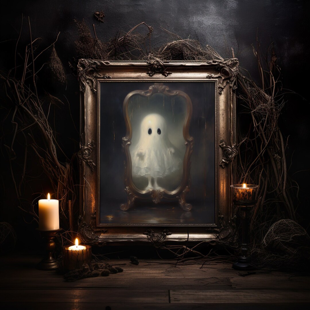 Haunted Mirror, Baby Girl Ghost in Mirror, Halloween Printable Decor ...