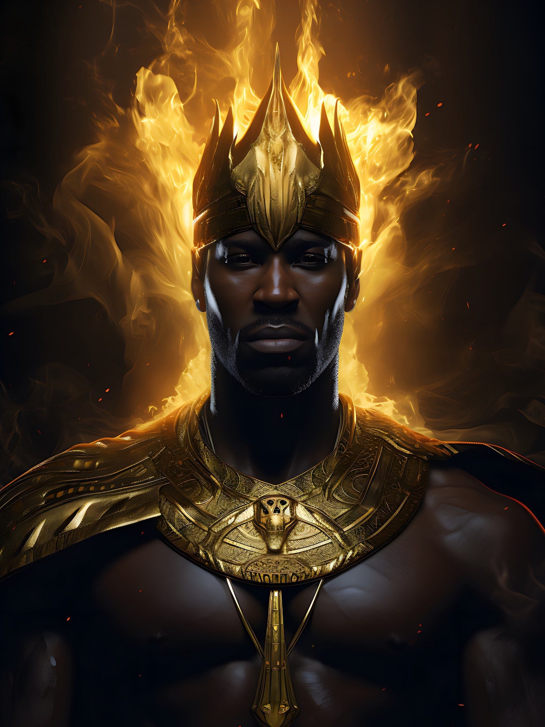 Shango Orisha of Thunder, African God of Fire, Virility, War, African Orisha, Black Man Art ...