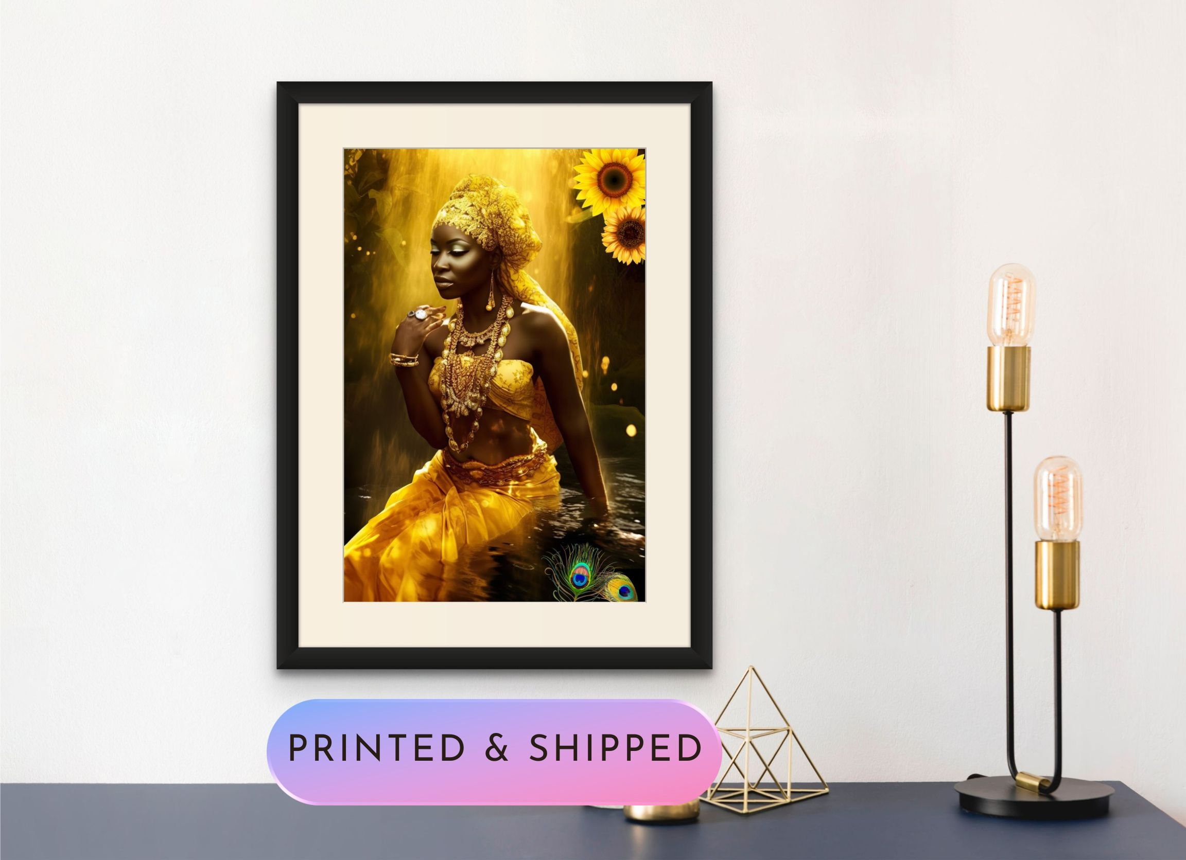 Orisha Oshun Poster, African Orisha Art, Oshun, African Goddess ...