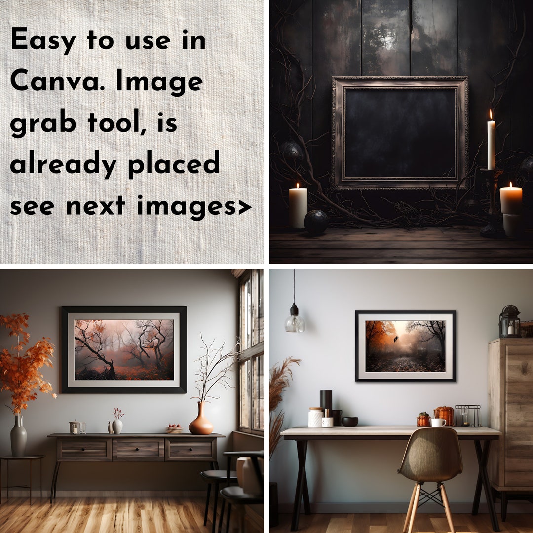 3 Horizontal Mockups for Canva Wall Art | Horizontal Canva Frames ...