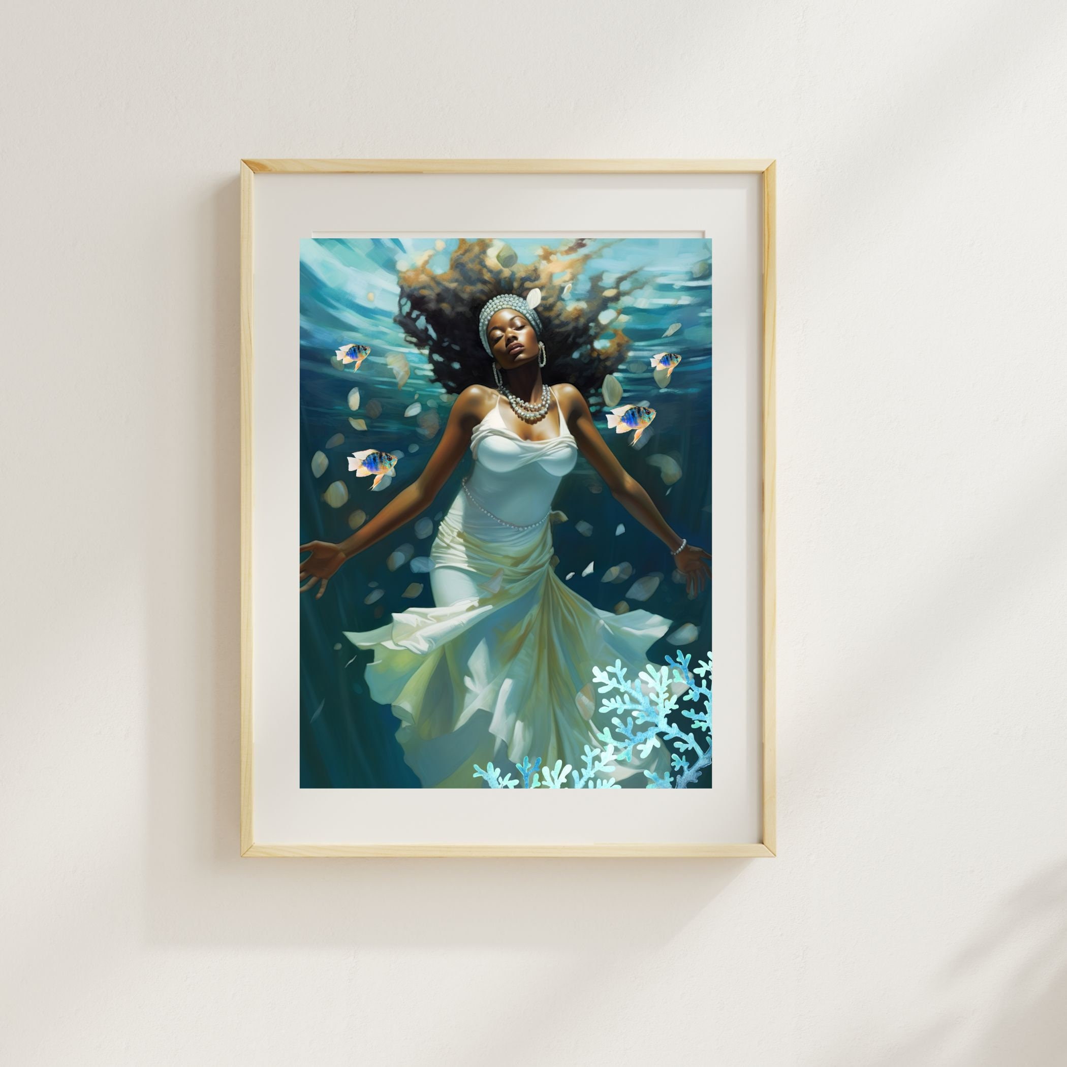 Orisha Yemaya V.2, African Orisha Art, Yemoja, River, Ocean Goddess Art ...