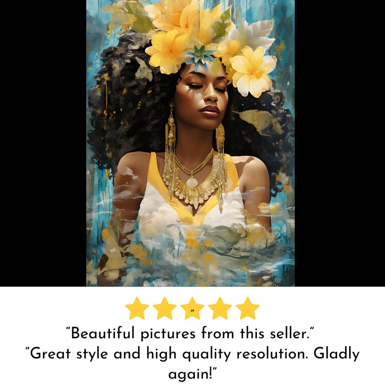 Oshun Art Print: African Goddess of Love (up to 24x36) (digital ...