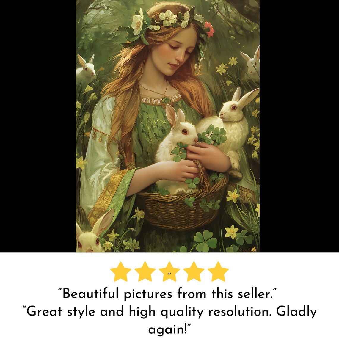 Goddess Ostara Spring Equinox Art Print: Pagan Easter Decor (digital ...