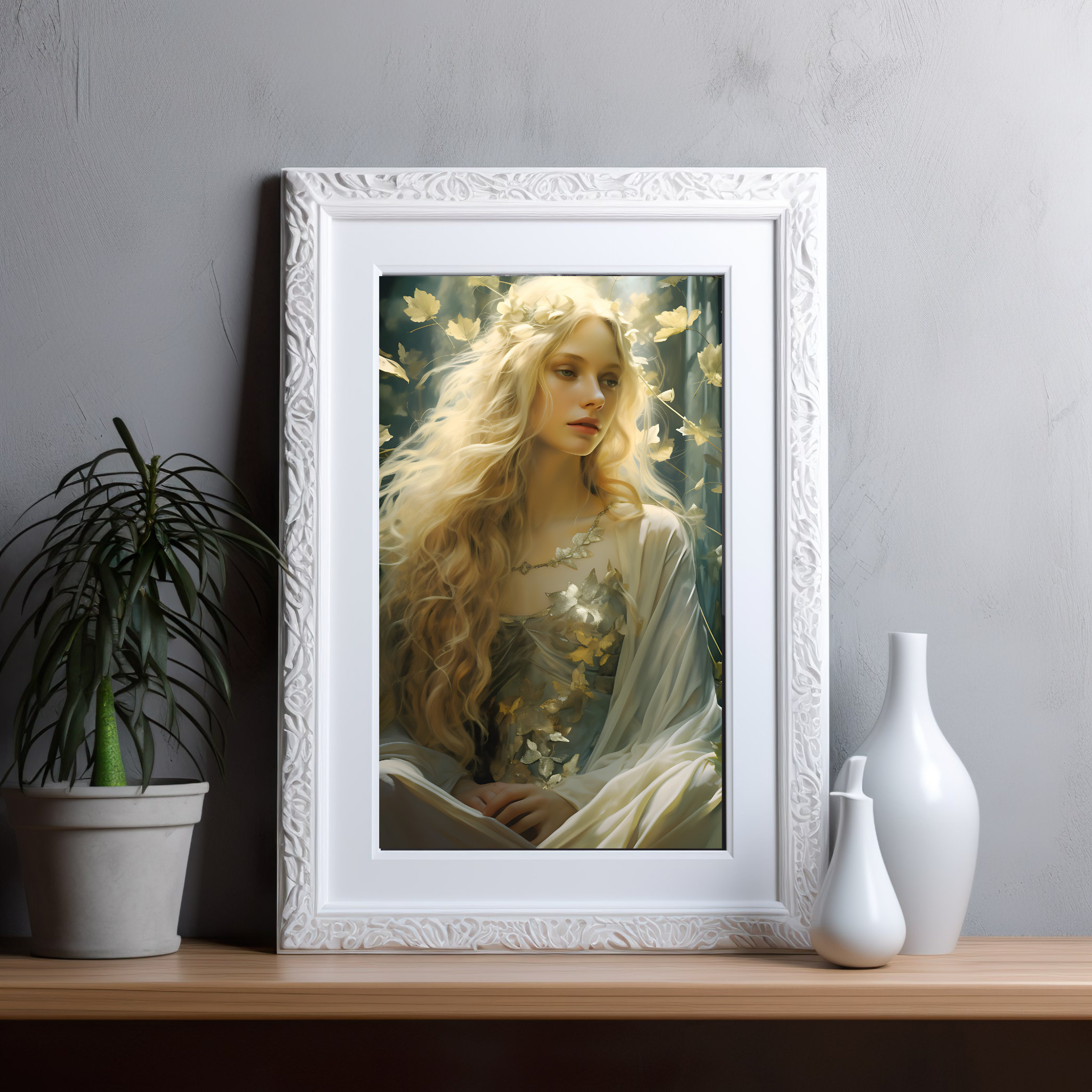 Goddess Art Printable, Fairy Queen, Aine Fey Goddess, Pagan Fairy ...