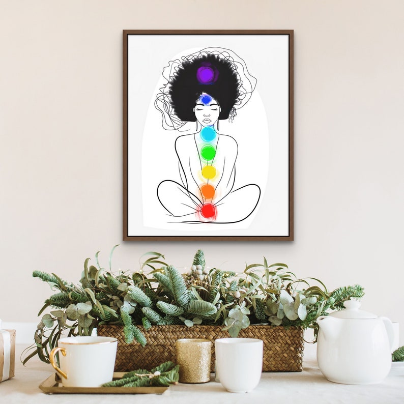Afro Blow: Chakras Chakra Art Black Meditation Art African - Etsy