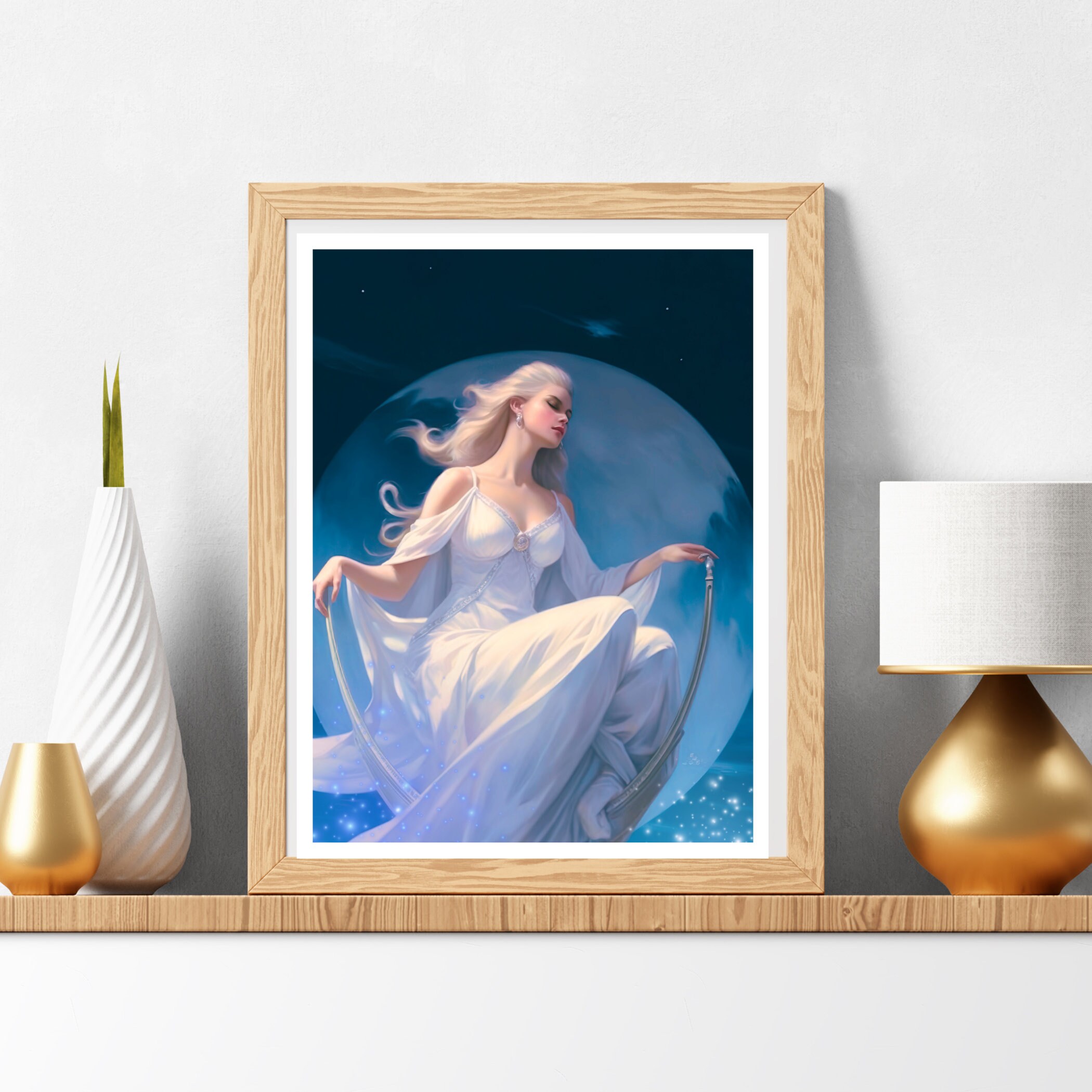 Selene, Greek Goddess of Moon, Ancient Greece, Lunar, Moon Goddess Art ...