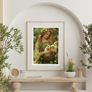 Goddess Ostara Spring Equinox Art Print: Pagan Easter Decor (digital ...