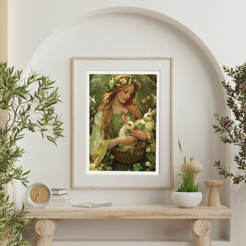 Goddess Ostara Spring Equinox Art Print: Pagan Easter Decor (digital ...