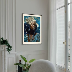 Goddess Yemaya Art Print: African Orisha Yemoja, Spiritual Wall Decor ...