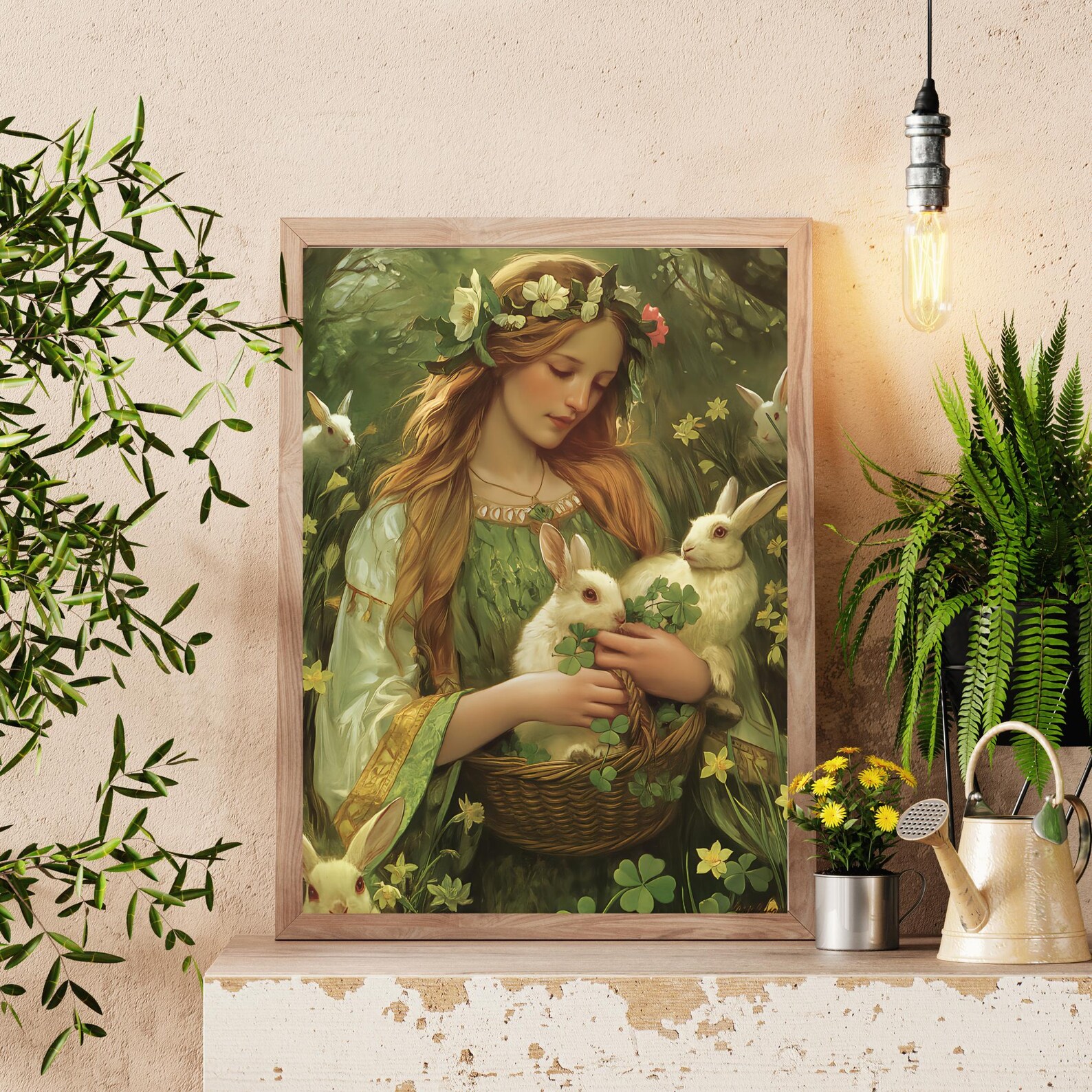 Goddess Ostara Spring Equinox Art Print: Pagan Easter Decor (digital ...
